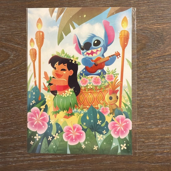 Disney | Art | Disney Wonderground Gallery Postcard Lilo Stitch Hula ...